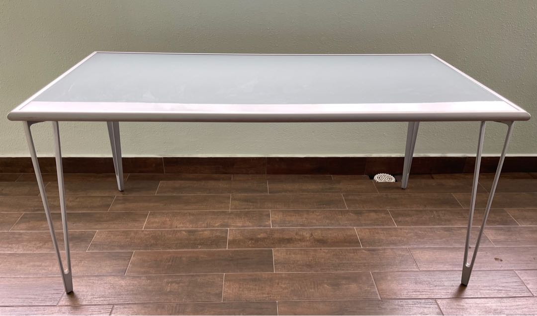 IKEA Frosted Top Study Table/Dining Table, Furniture & Home Living ...