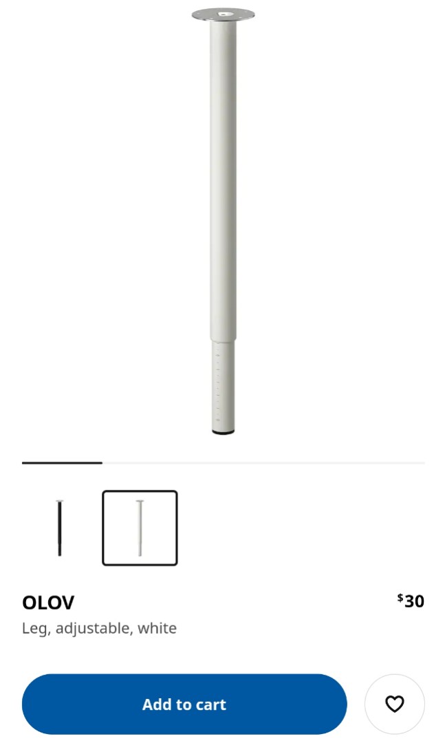 IKEA OLOV - adjustable leg, Furniture & Home Living, Furniture, Tables ...