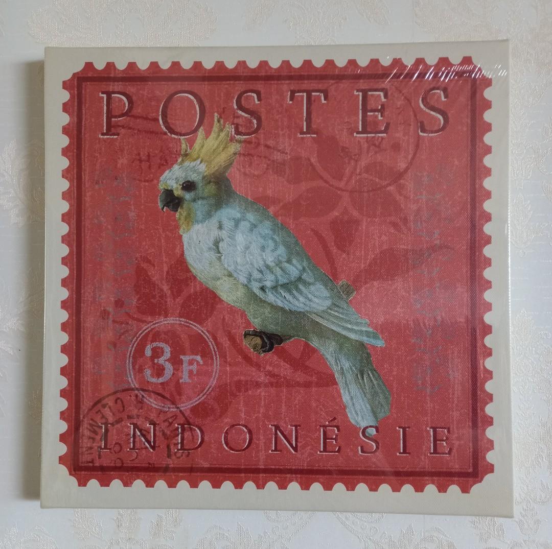 Ikea Pjatteryd 3 Art Canvas Tropical Bird Postage Stamp Parrot ...