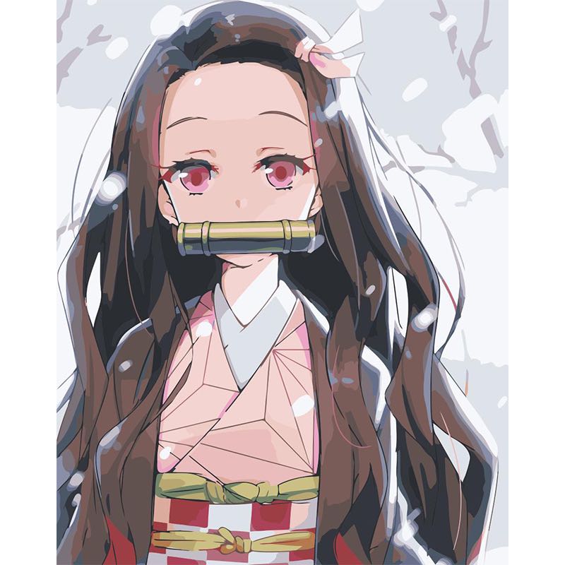 Japanese anime Nezuko Kamado/Paint By Numbers With Canvas Frame 40*50cm ...