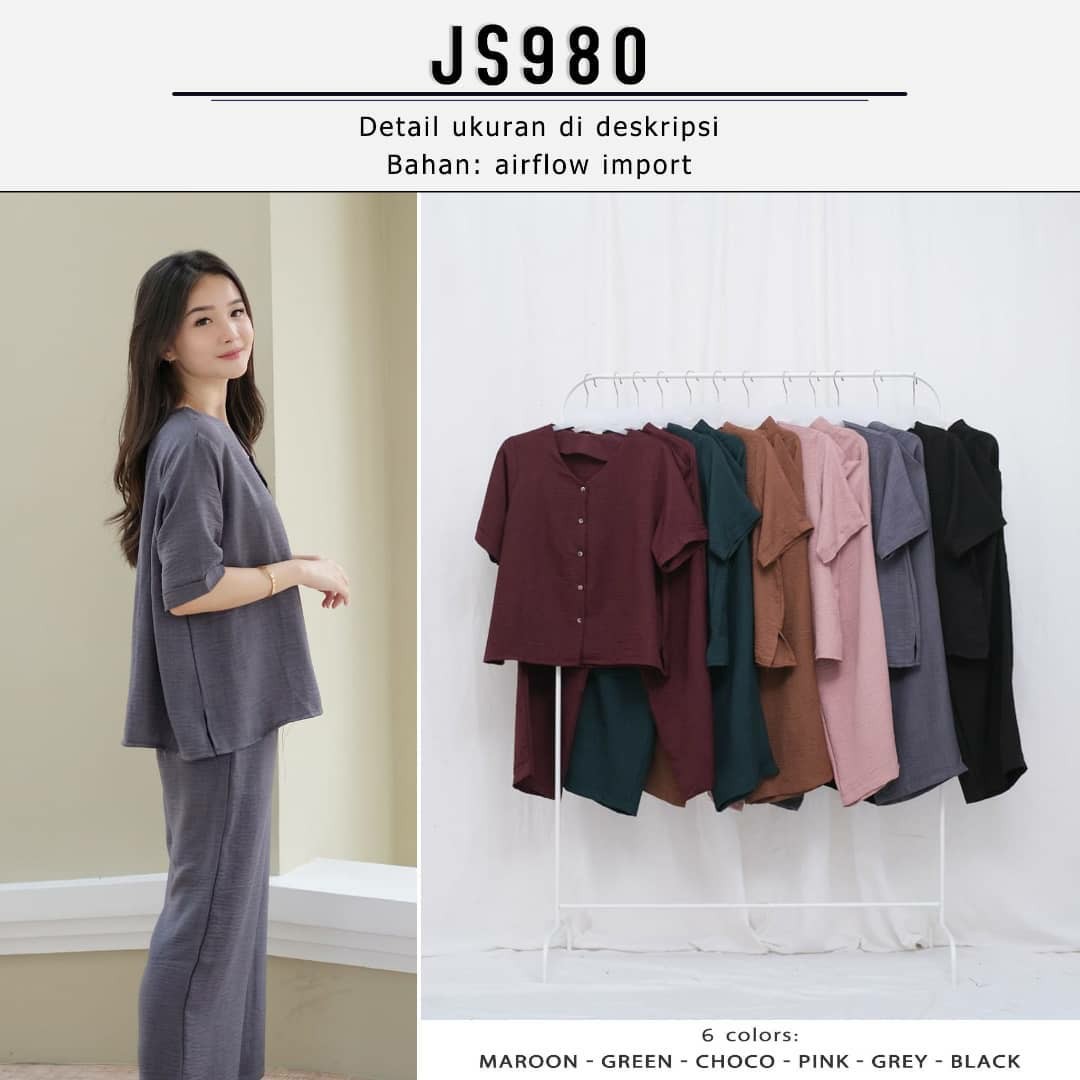 JS980 Gwenny Airflow Set, Fesyen Wanita, Pakaian Wanita, Lainnya di ...