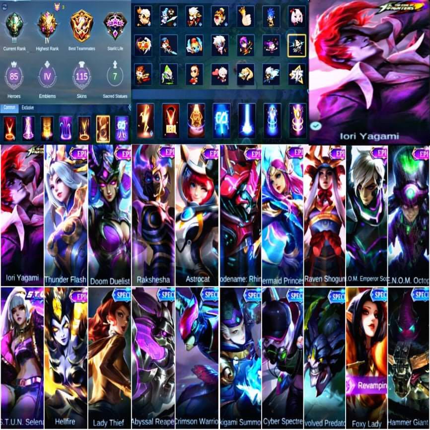 KOF Chou x ThunderFlash Selena Mobile Legends Account (Many Limited ...