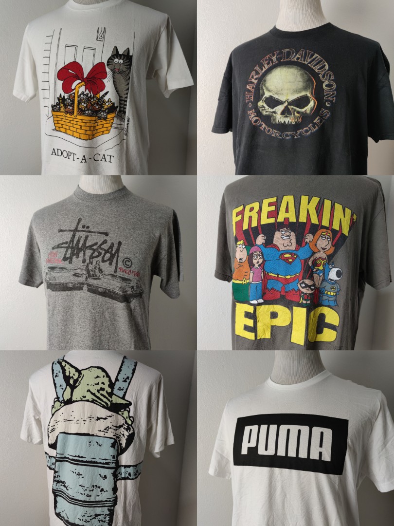 KUCING GEMUK/HARLEY DAVIDSON/STUSSY/FAMILY GUY/UT STAR WARS/PUMA, Men's ...