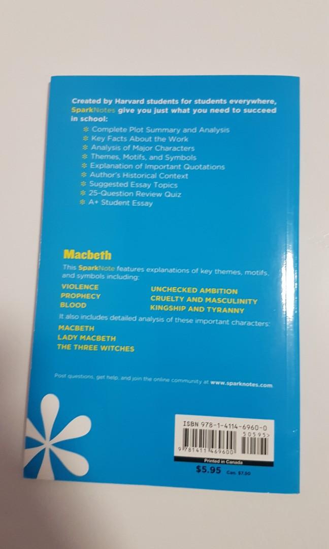 Macbeth Spark Notes / Cliff Notes, Hobbies & Toys, Books & Magazines ...