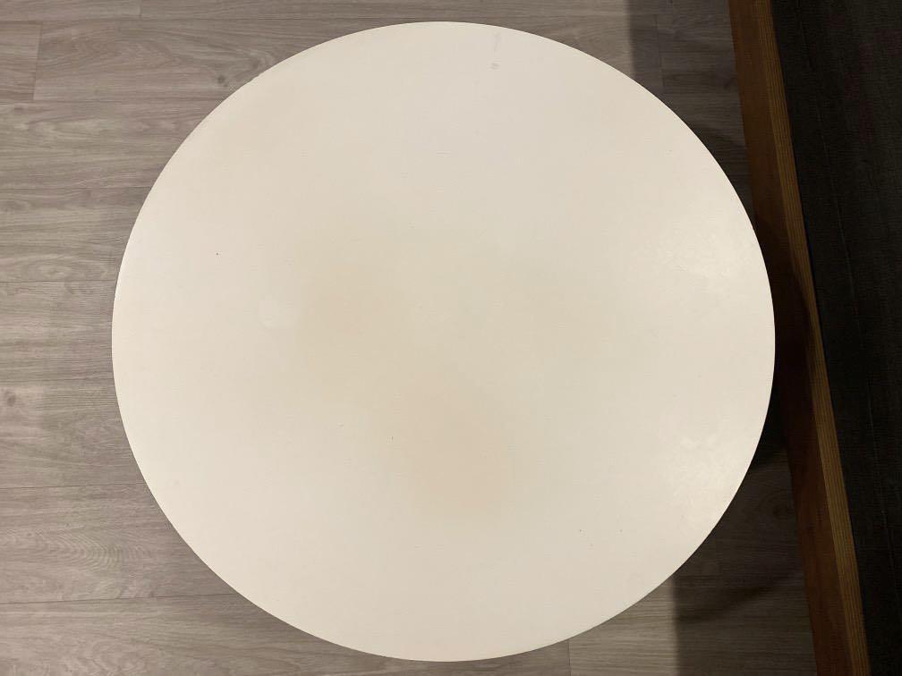 Milky white round coffee table, Furniture & Home Living, Furniture ...