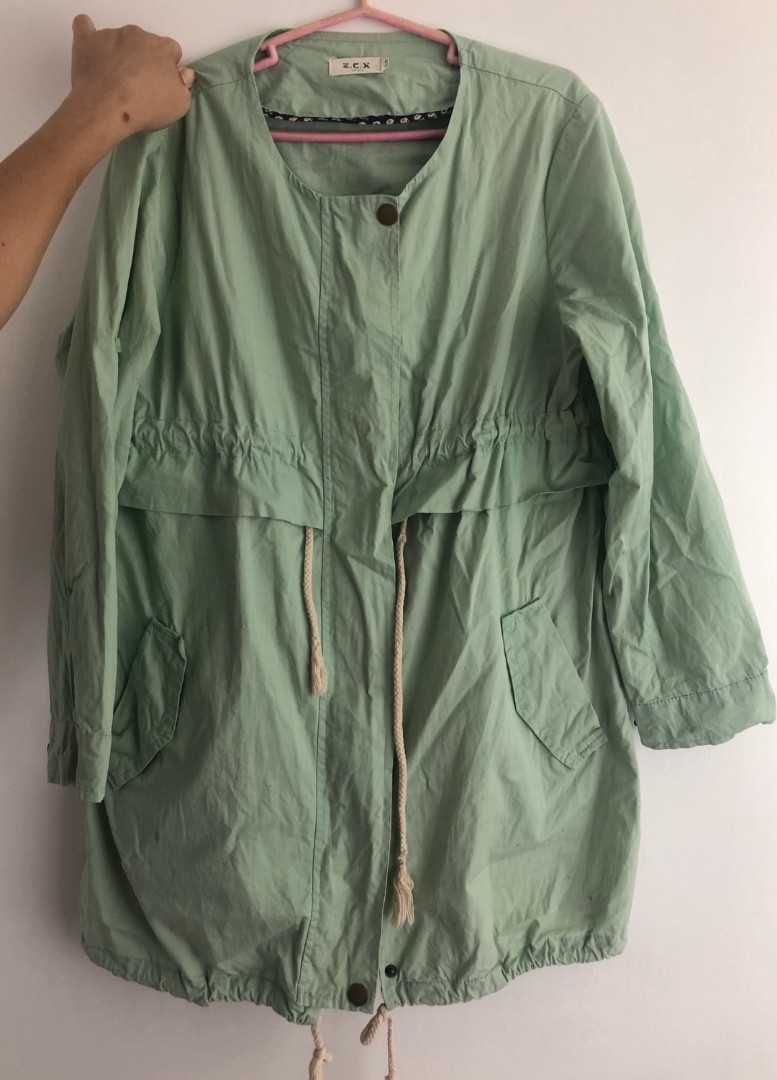 Mint Green Parka Jacket, Women's Fashion, Coats, Jackets and Outerwear ...
