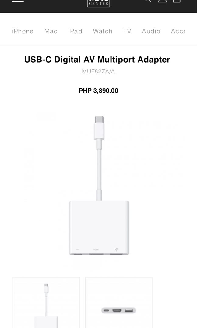 Original Apple USB-C to hdmi adapter (usb hub), Computers & Tech, Parts ...
