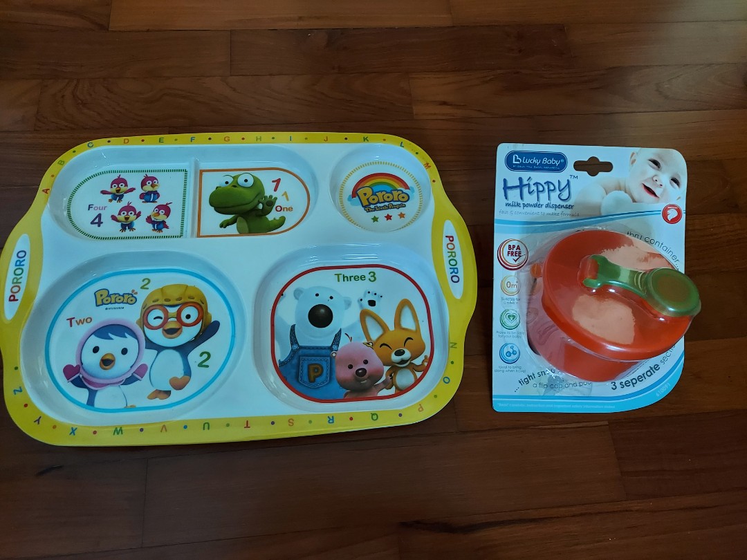 Pororo plate and food dispenser, Babies & Kids, Nursing & Feeding ...