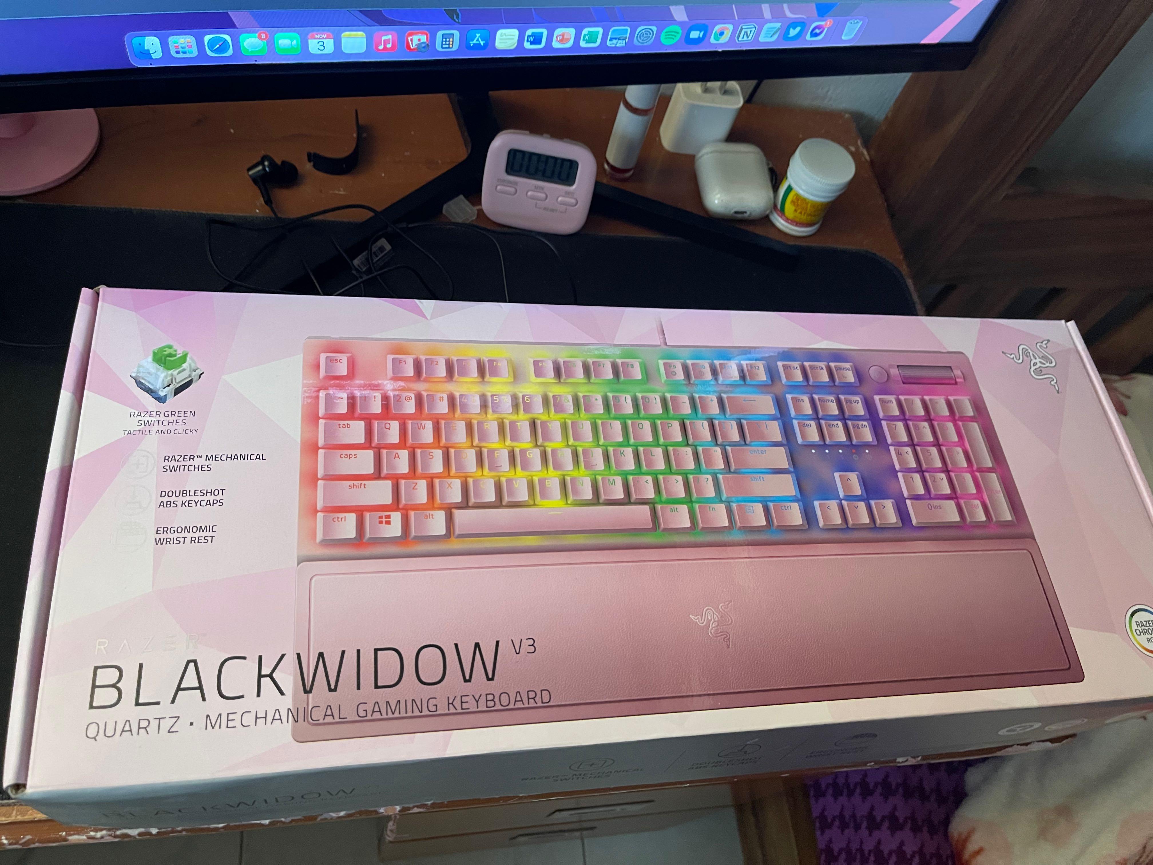 Razer Blackwidow V3 Pink Quartz, Computers & Tech, Parts & Accessories ...