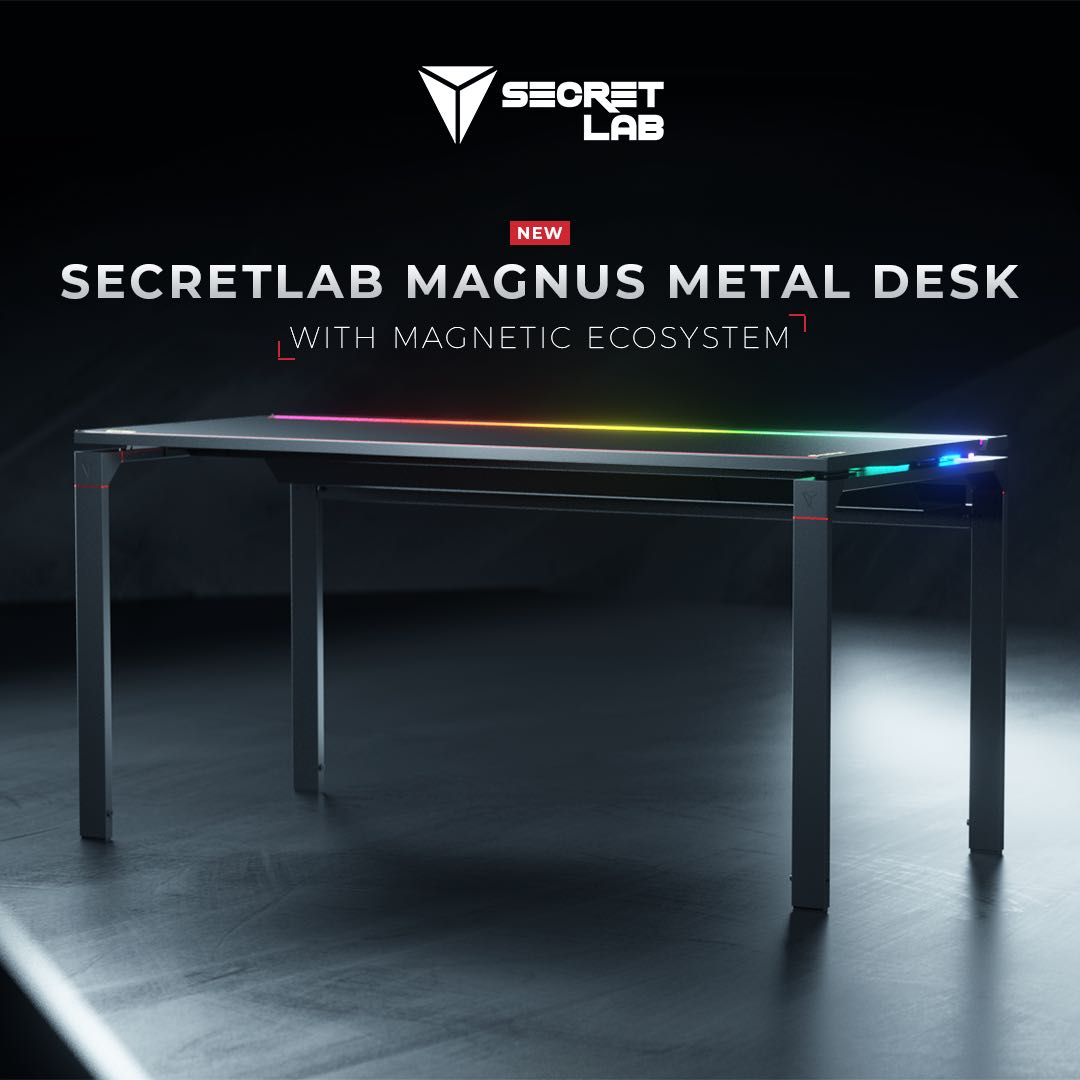 Secret lab Magnus Desk Stealth edition + cable management bundle ...