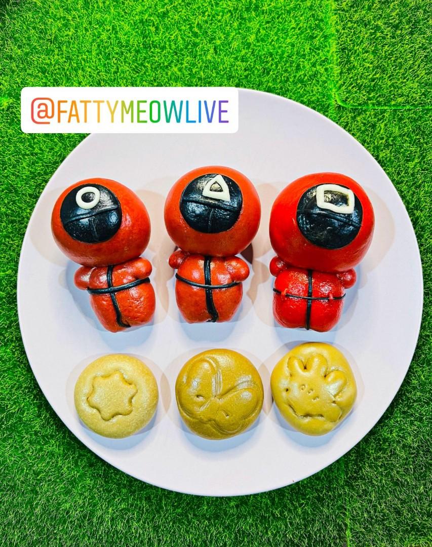 Squid game Bun, Food & Drinks, Homemade Bakes on Carousell