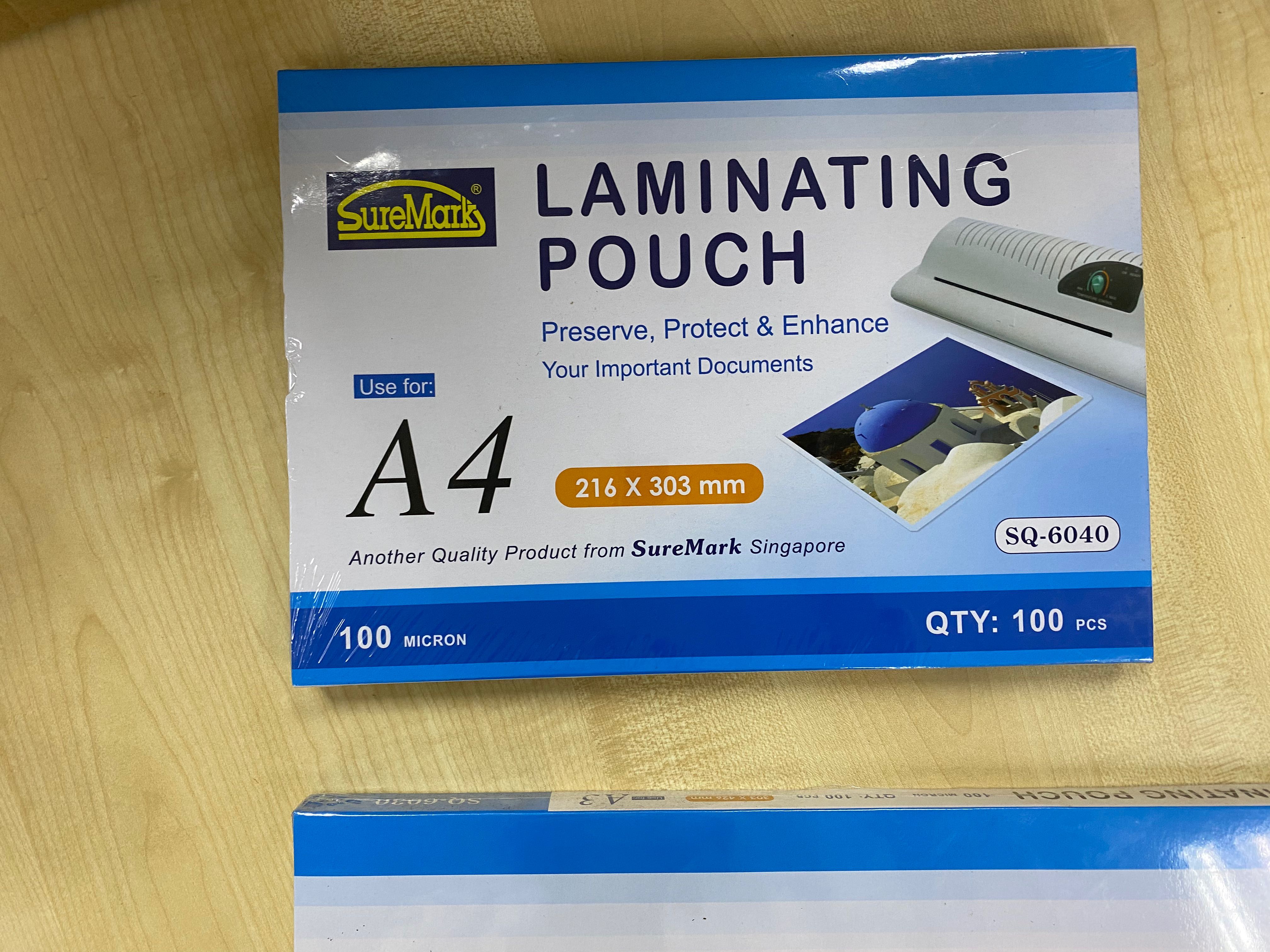 suremark A4 laminating pouch, Hobbies & Toys, Stationery & Craft, Craft ...