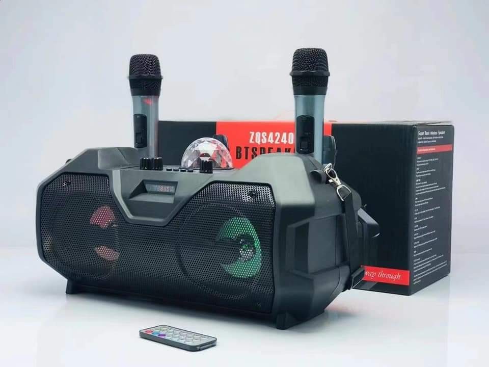 ZQS super bass Bluetooth speaker with Dual wireless microphone, Audio ...