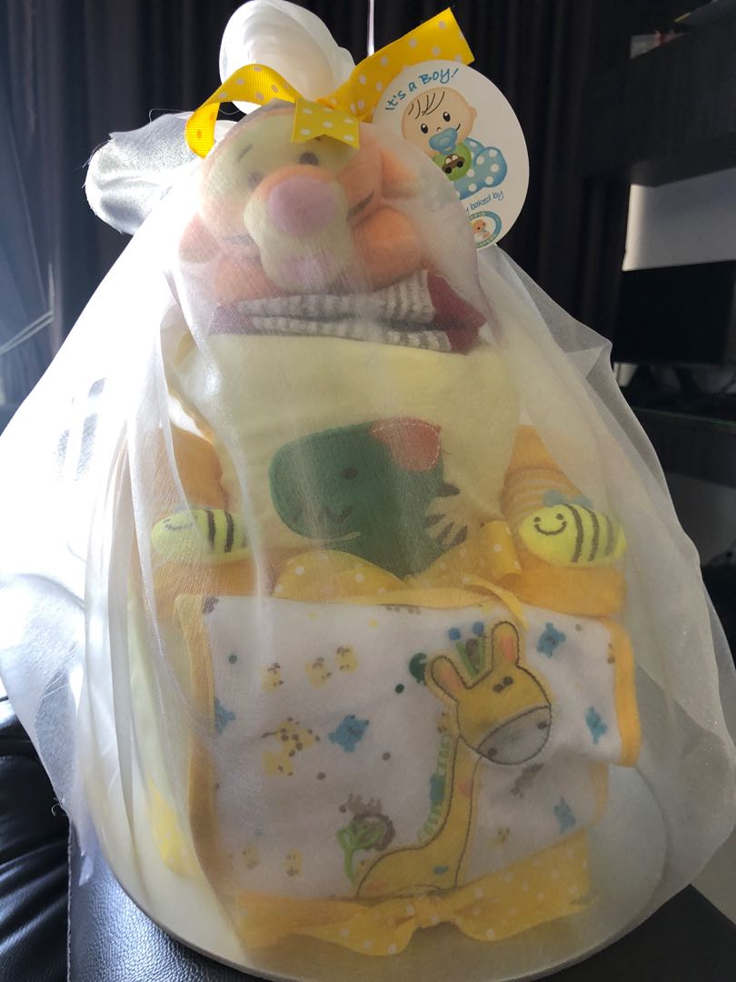 2-tier Tigger Diaper cake from Happie Diapers. UP: $90, Babies & Kids ...