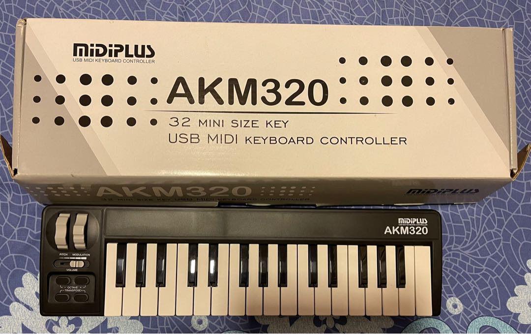 Midiplus Akm320 Usb Midi Keyboard Controller Black 32-key 2 Piano Keyboards Like New Midiplus ...