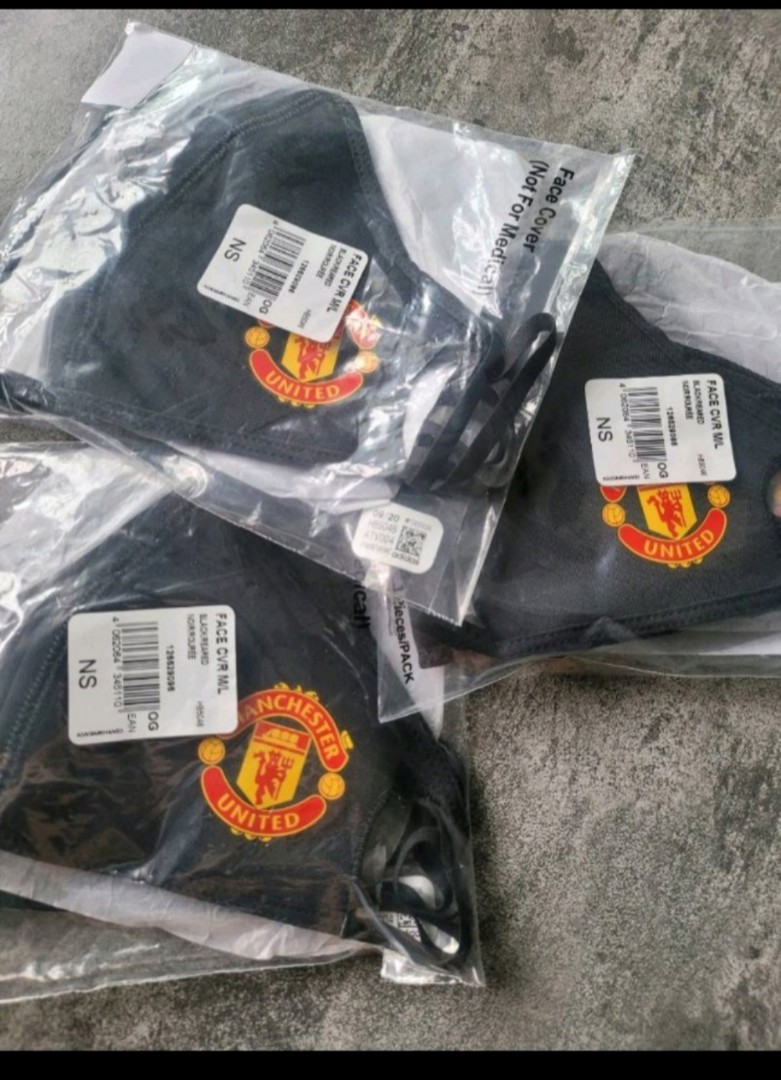 Authentic Adidas Manchester United black mask football soccer jersey ...