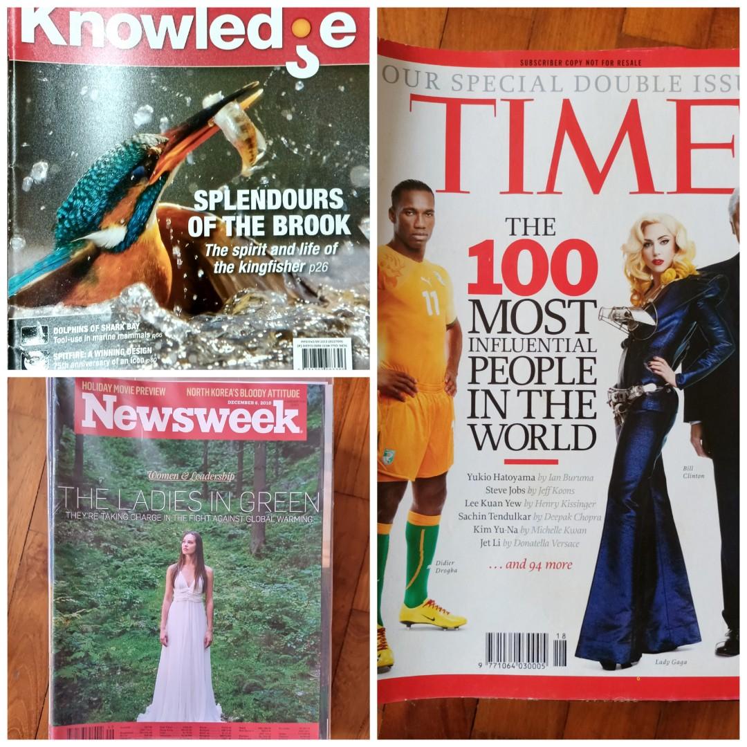 Vintage BBC Knowledge, Time, Newsweek Magazines on Carousell