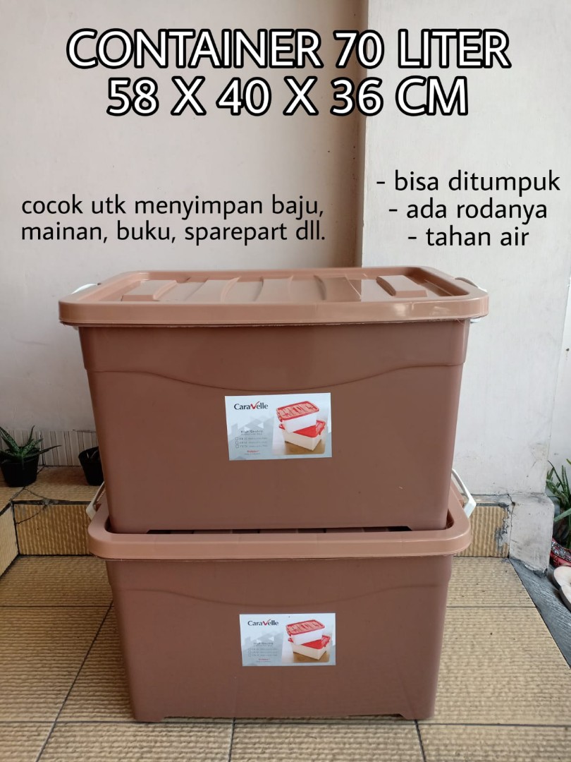 Container box 70 liter caravelle, Perabotan Rumah di Carousell