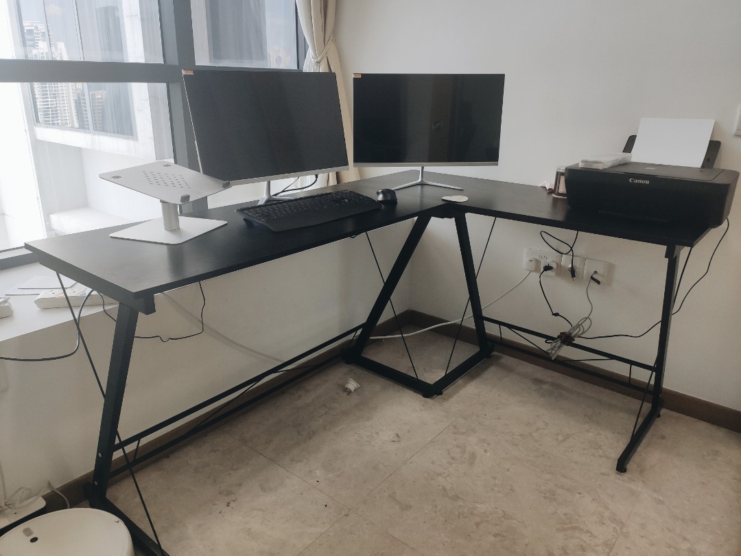 Corner Study Desk / L Shape Study Table for Work, Furniture & Home ...