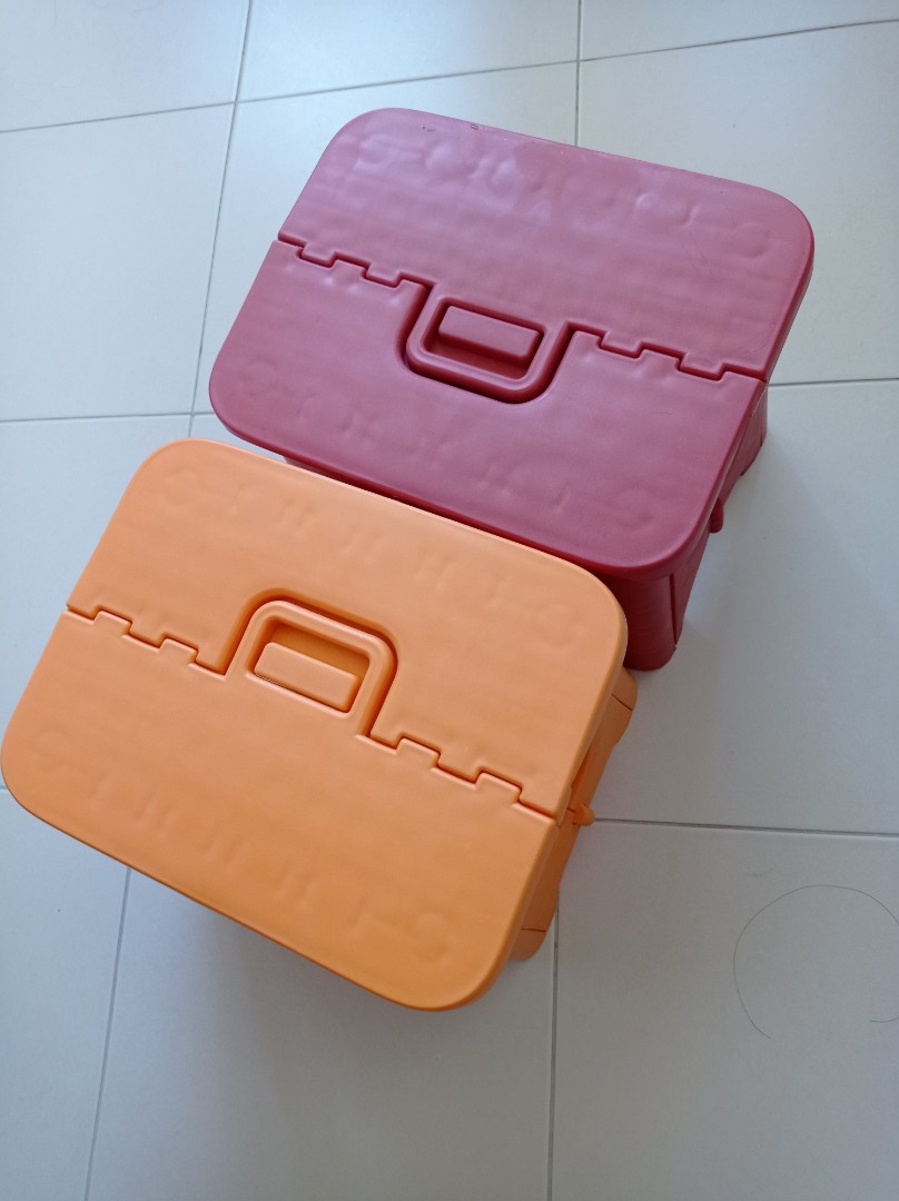 Foldable small plastic chair, Furniture & Home Living, Furniture ...