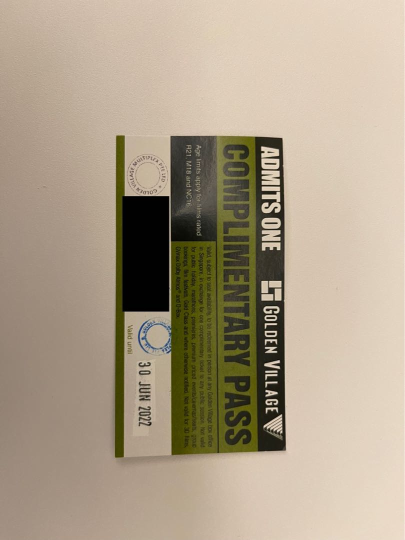 Golden Village - Complementary Pass, Tickets & Vouchers, Vouchers on ...