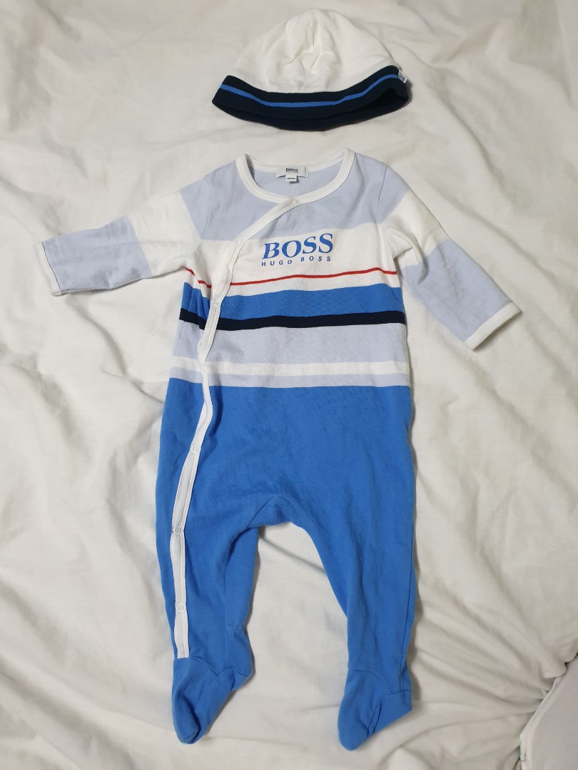 Hugo Boss baby onesie overall bodysuit with beanie, Babies & Kids ...