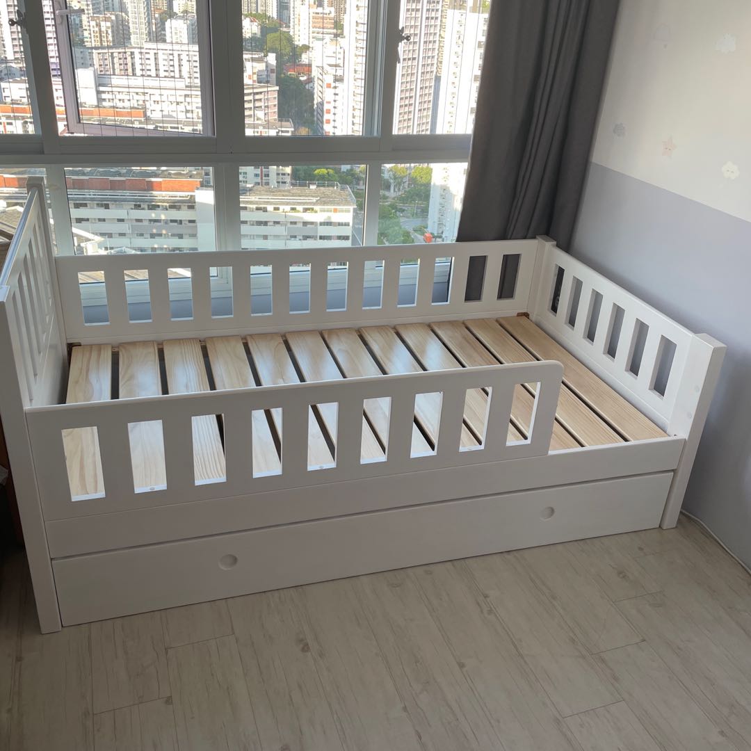 Ibenma Stackable / Modular Super Single Bed Frame with pullout bed and ...