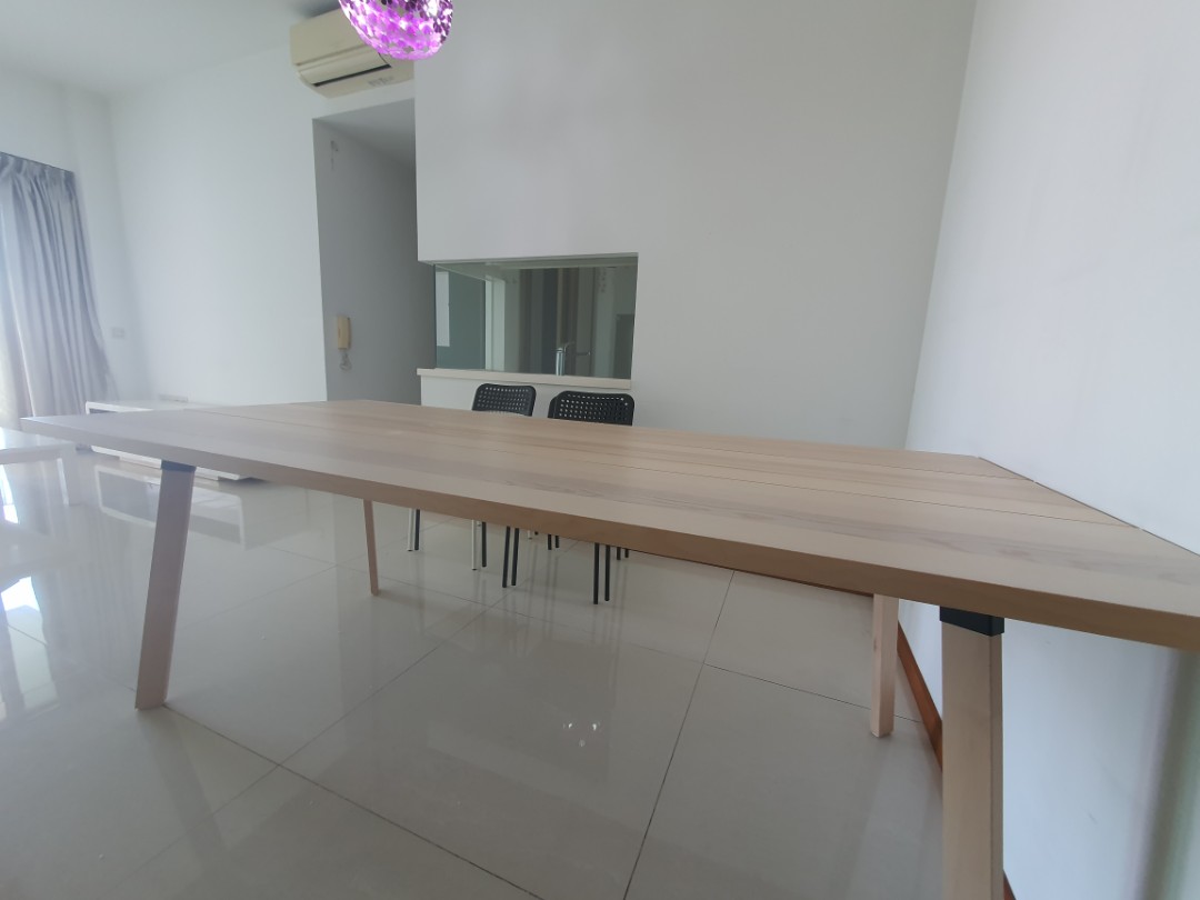 IKEA Long Wood Table, Furniture & Home Living, Furniture, Tables & Sets ...