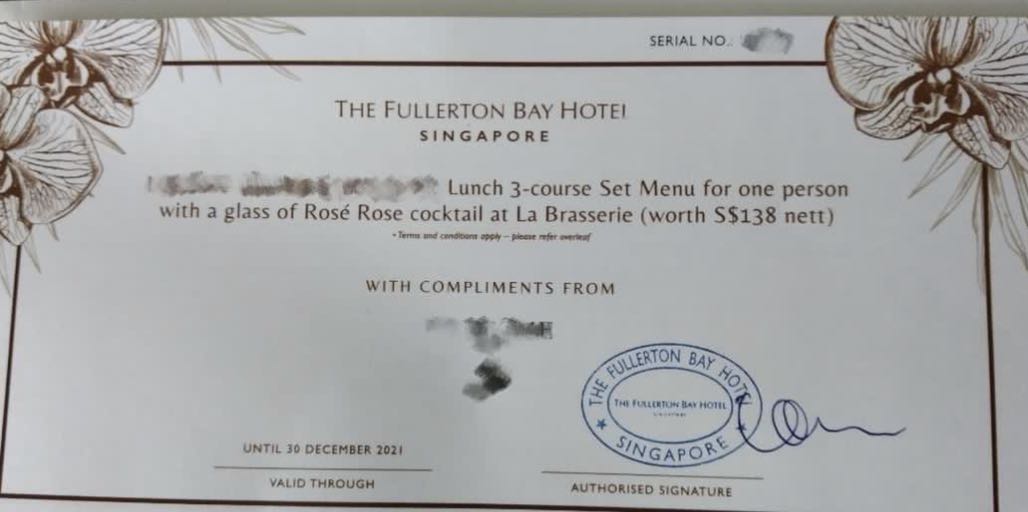 La brasserie Fullerton bay lunch voucher weekday only, Food & Drinks ...