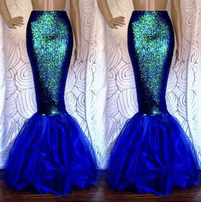 Mermaid sequin fish tail skirt, Women's Fashion, Bottoms, Skirts on ...