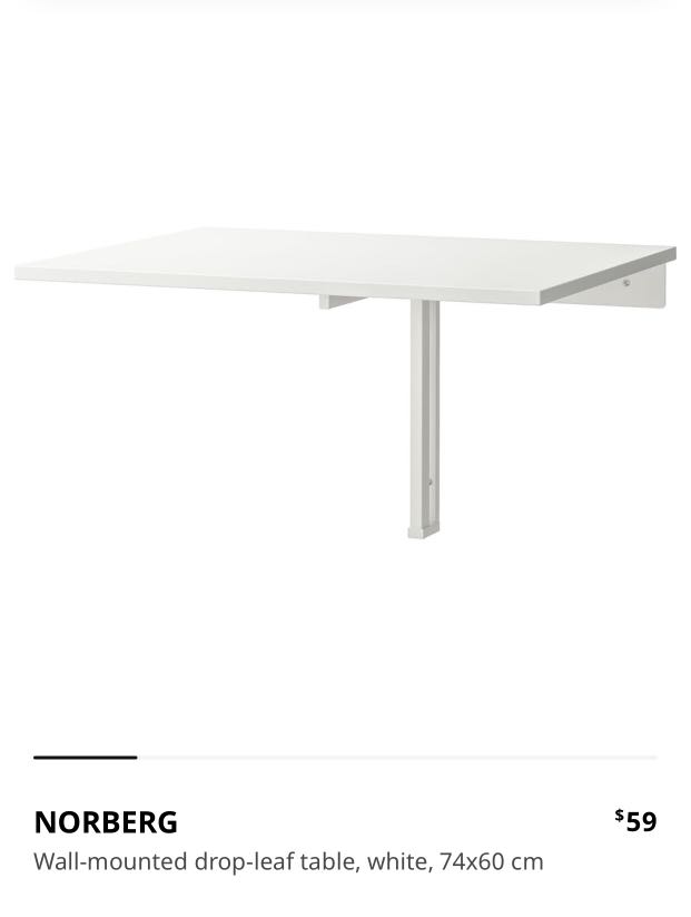 NORBERG Wall Mounted Table, Furniture & Home Living, Furniture, Tables ...
