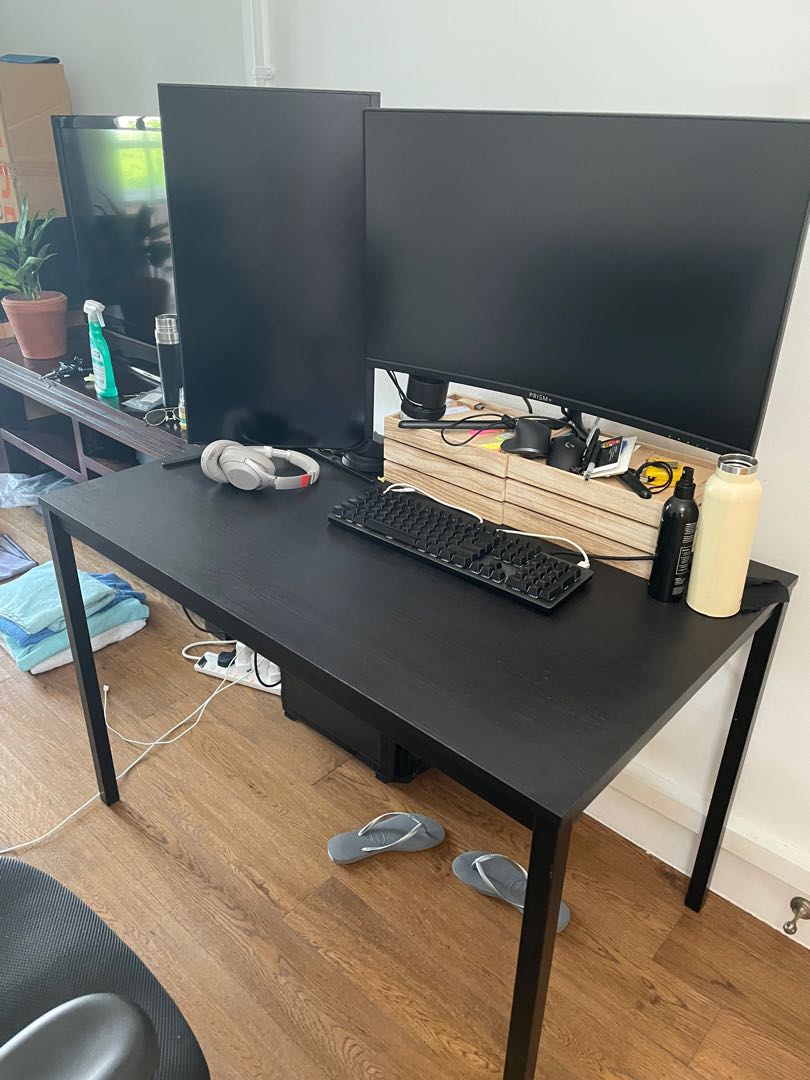 Office table / basic ikea table, Furniture & Home Living, Furniture ...