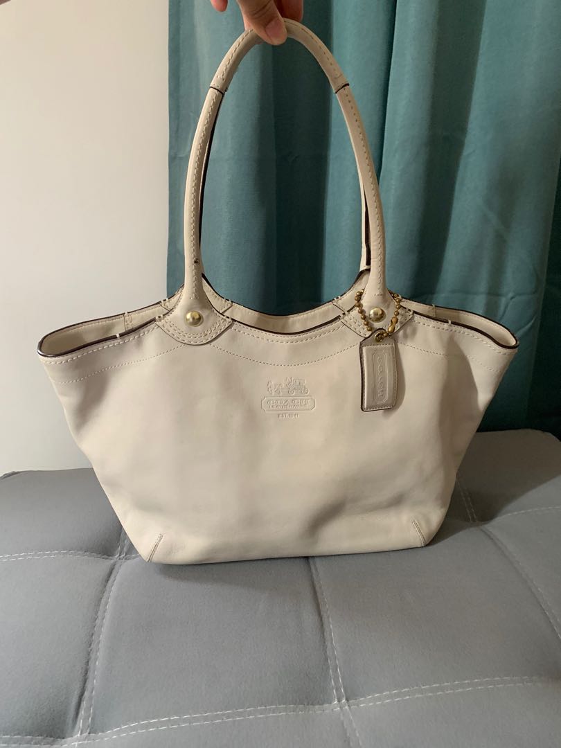 Original White Coach Tote Bag, Luxury, Bags & Wallets on Carousell
