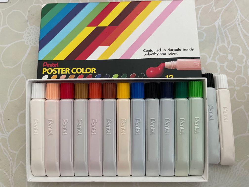 Pentel Poster Color 12 Colours, Hobbies & Toys, Stationery & Craft, Art ...