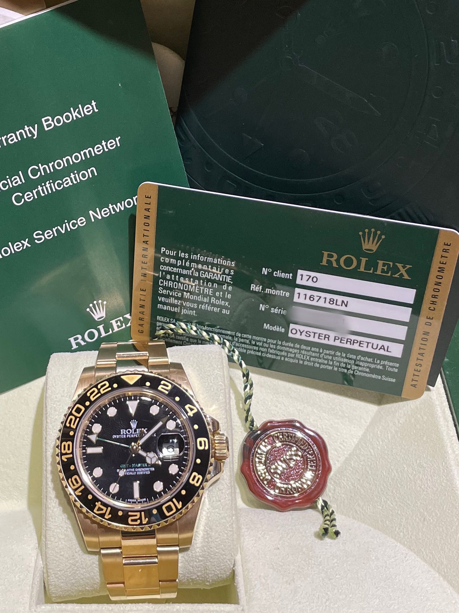 Rolex Full Gold GMT Master 116718LN, Luxury, Watches on Carousell