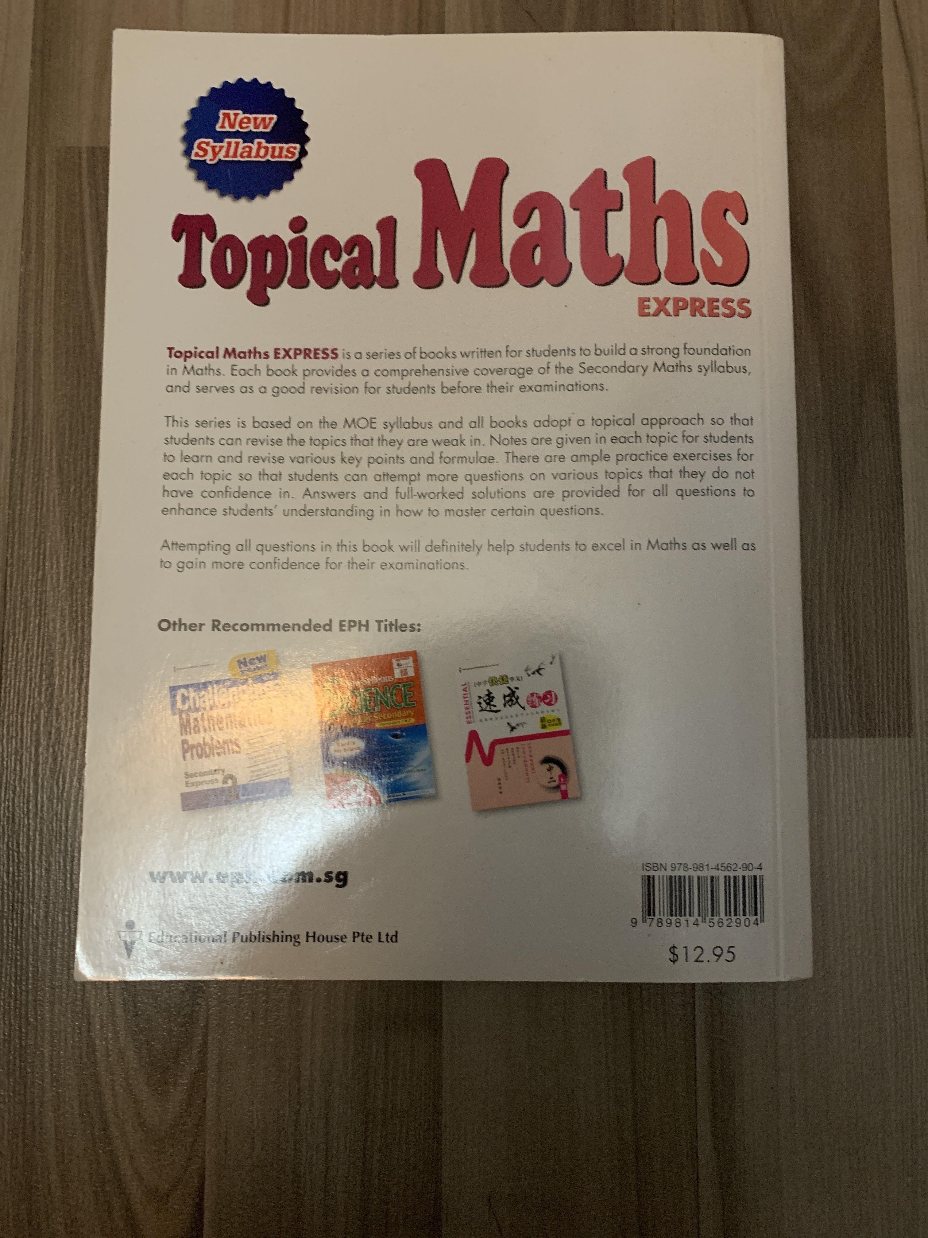 Secondary 2 Express Maths Topical Assessment Book, Hobbies & Toys ...
