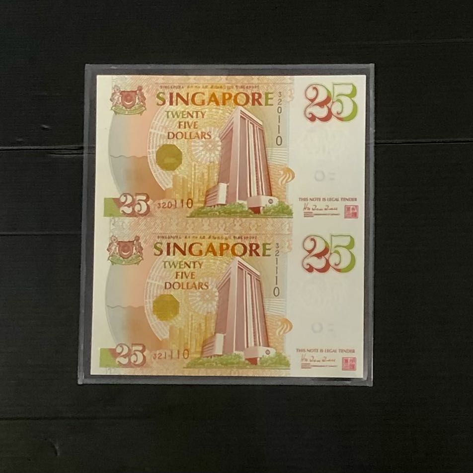 Singapore $25 UNCUT NOTES 2-IN-1 no-320110/321110., Hobbies & Toys ...