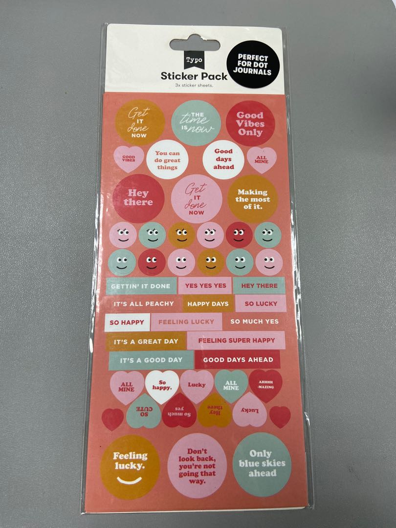 Typo - Journal 3 sticker sheets, Hobbies & Toys, Stationary & Craft ...