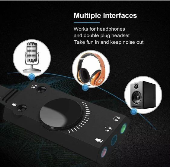 USB Sound Card TechRise External Adapter Splitter Converter AA50311 ...