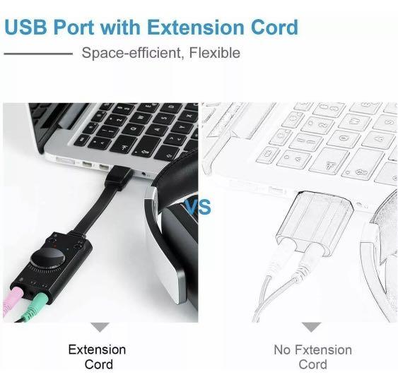 USB Sound Card TechRise External Adapter Splitter Converter AA50311 ...