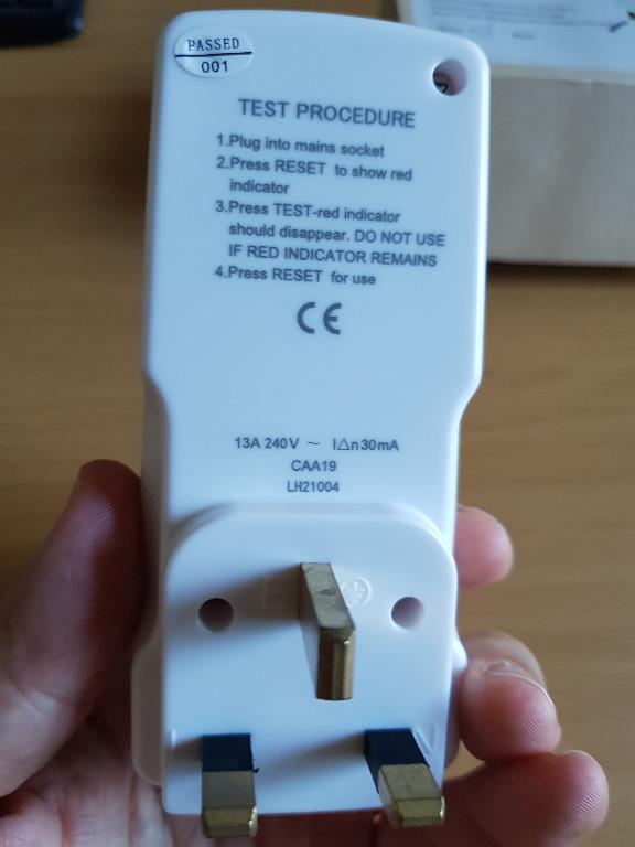 WTS: 13A 30mA RCCB / RCD Ground Leakage Protection Socket / Plug ...