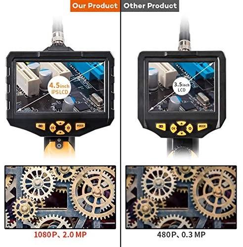 ZOTO Industrial Endoscope, 4.5 Inch 1080P Full HD IPS LCD Digital ...