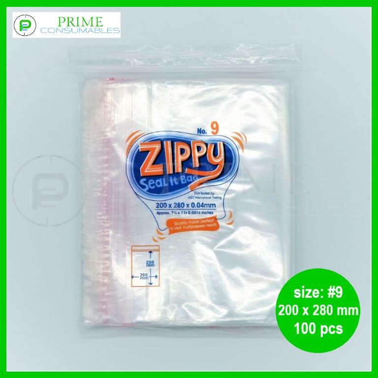 100pieces Zippy Seal It Bag No.9 Zip Plastic Resealable Storage Bags ...