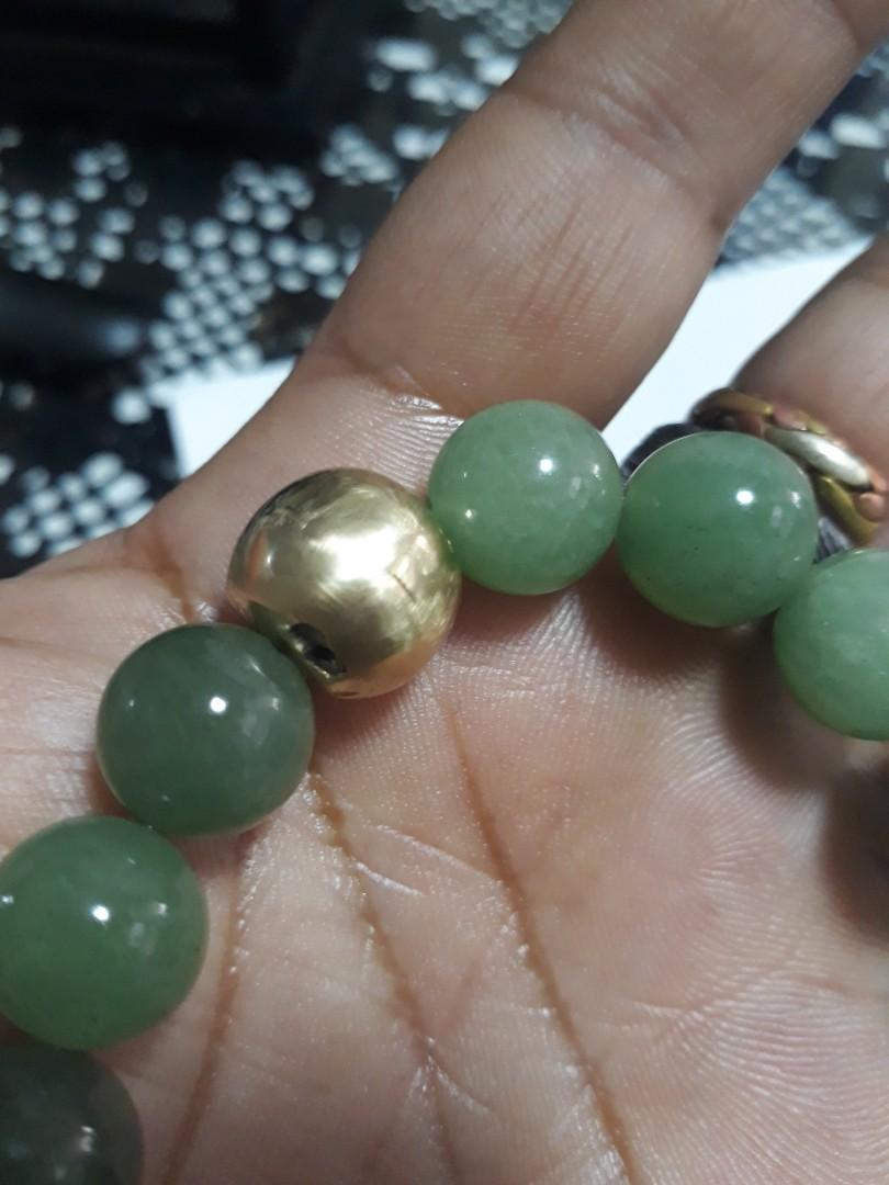 Batu jade asli(12mm) dan besi kuning(14mm)(sila baca keterangannya ...