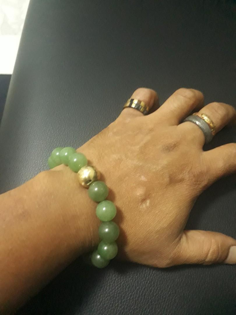 Batu jade asli(12mm) dan besi kuning(14mm)(sila baca keterangannya ...