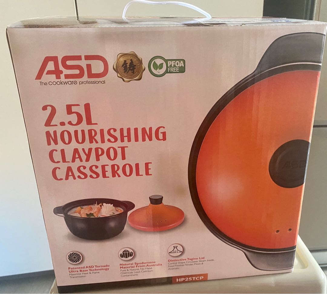 [BNIB] ASD 2.5L Nourishing Claypot Casserole, Furniture & Home Living ...