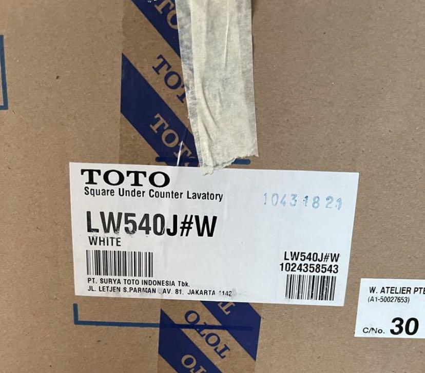 LAST PIECE! Brand New TOTO BASIN LW540J (SOLD OUT MODEL), Furniture ...