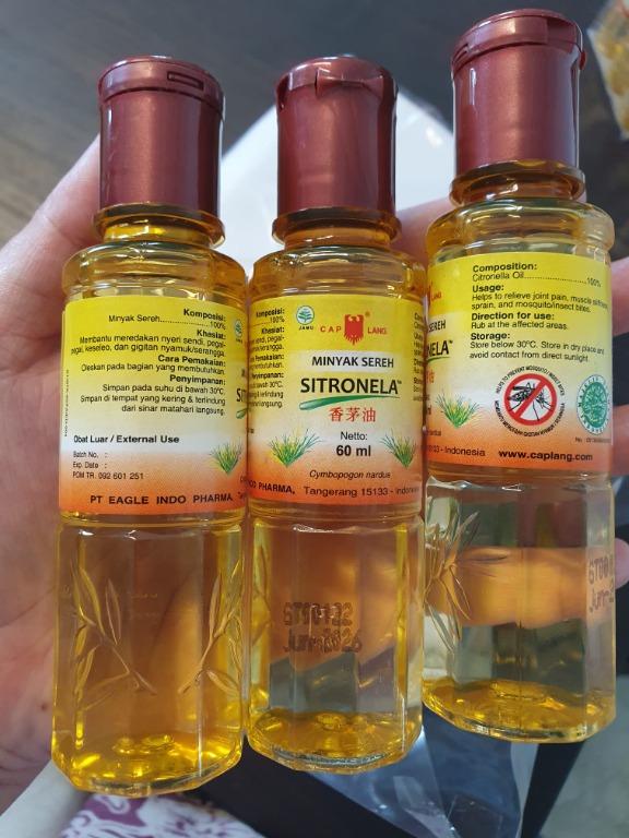 Cap Lang Minyak Sereh Sitronella Serai Lemongrass Oil, Beauty ...