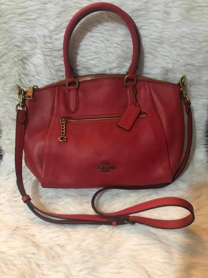 Coach Two way leather bag, Luxury, Bags & Wallets on Carousell