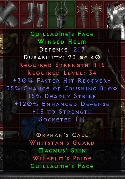 Diablo 2 Guillaume's Face With Socket Gface, Video Gaming, Gaming ...